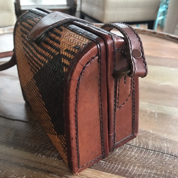 Vintage | Bags | Leather And Bamboo Purse Vintage | Poshmark